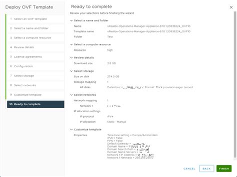 VROPS 8 10 1 No Network Connectivity After Deploying Ova Appliance Through Content Libraries