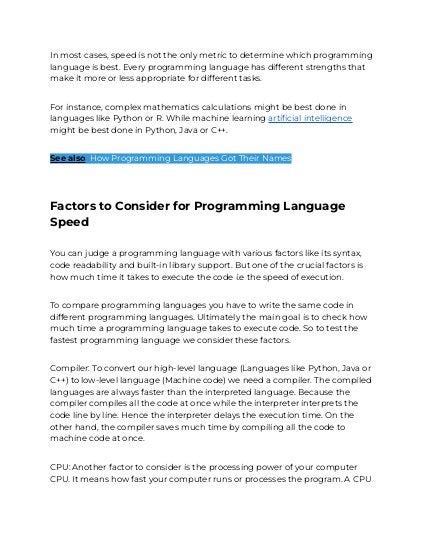 the 10 fastest programming languages in 2022 pdf