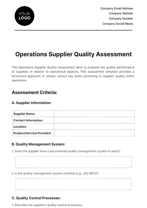 Free Supplier Templates And Examples Edit Online And Download