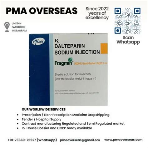 Fragmin 5000 Iu Injection At ₹ 700 Piece Anticoagulant And Antiplatelet Drugs In Nagpur Id