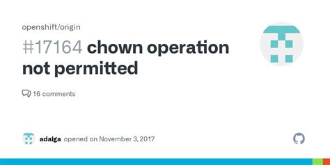 Chown Operation Not Permitted · Issue 17164 · Openshiftorigin · Github