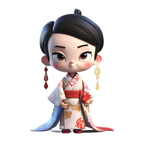 Premium Ai Image Kokeshi Doll And Japanese Girl With Kimono