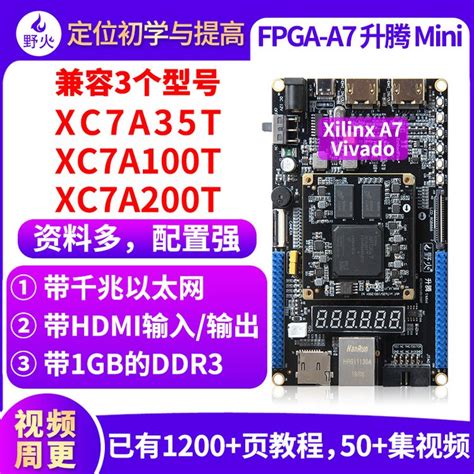 野火升腾mini Fpga开发板xilinx Artix 7 Xc7a35t 100t 200t A7板 产品关键词 35t开发板