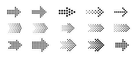 Dotted Arrow Icons In Various Shapes 54813453 Vector Art At Vecteezy