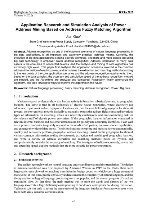 Pdf Application Research And Simulation Analysis Of Power Address Mining Based On Address