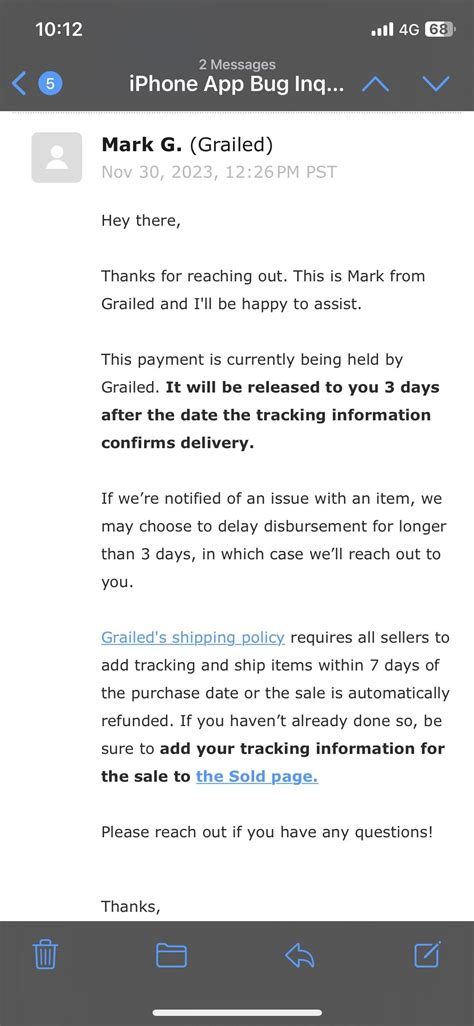 Grailed Holding Money Faulty Tracking Not Updating Since The Package