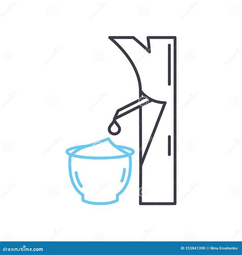 Rubber Tree Line Icon Outline Symbol Vector Illustration Concept Sign Stock Vector
