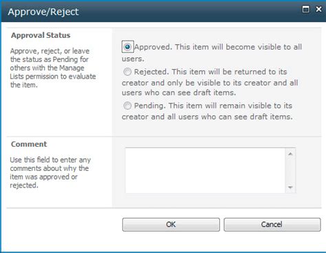 Approve Reject Dialog Window In Sharepoint Download Scientific Diagram