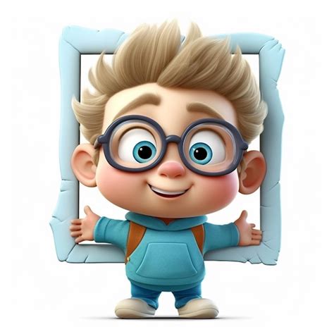 Premium Ai Image A Cartoon Character With Glasses And A Blue Jacket