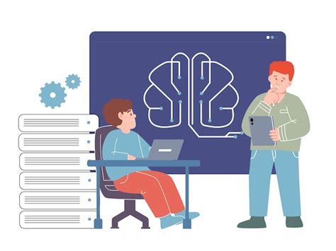 Premium Vector Machine Learning Engineer Ai Artificial Intelligence Software Developer