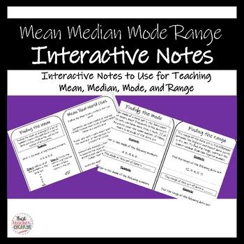 Mean Median Mode And Range Interactive Notes By That Teacher Creature
