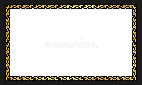 Elegant Gold Wavy Border Frame Stock Illustrations 1018 Elegant Gold