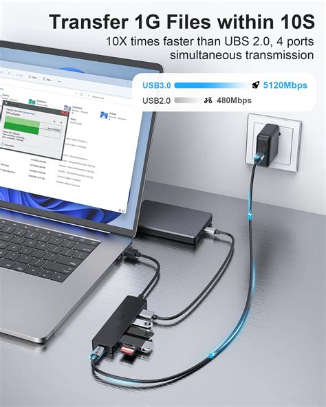 Snapklik Com Aceele 4 Port USB 3 0 Hub Ultra Slim USB Hub
