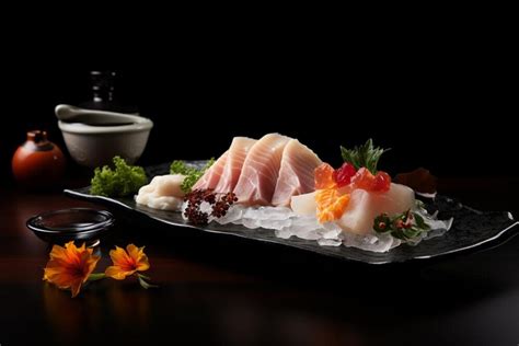 Traditional Sashimi Served With A Side Of Miso Sou Sashimi Food Photos 1384 Premium Ai