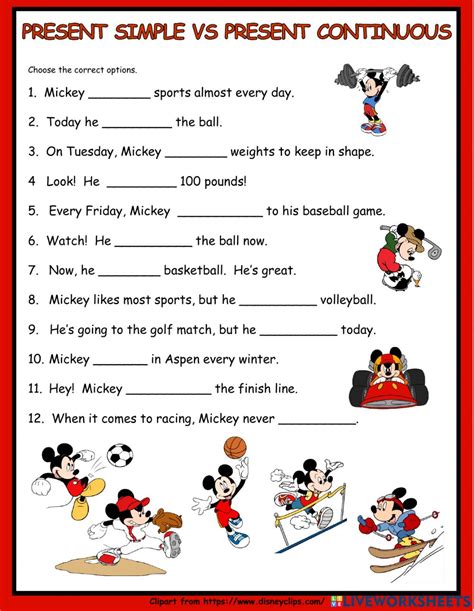 Simple Present Vs Present Continuous Multiple Choice Worksheet Quizalize