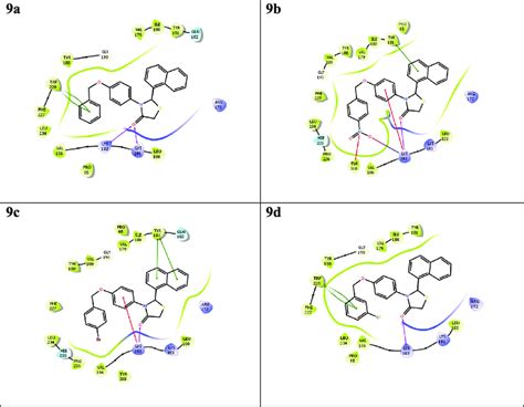 Binding Poses Of All Synthesized Compounds 9a 9j Color Figure Can Be