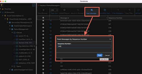 Peek Messages By Sequence Number In Azure Service Bus
