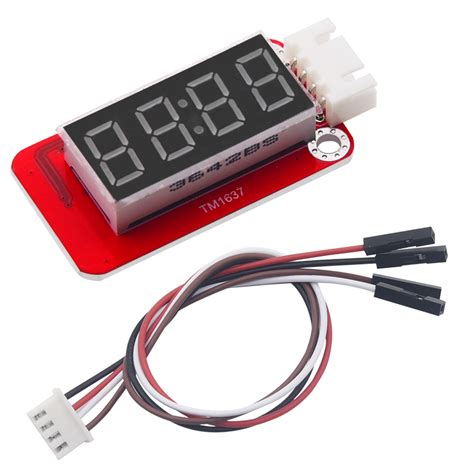 Keyes 4位数码管显示模块0 36英寸红光四位共阳tm1637适用arduino 虎窝淘