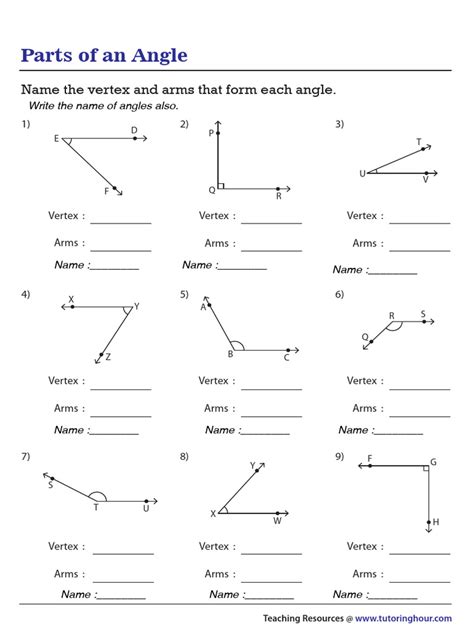 Name The Angles Pdf Elementary Geometry Euclidean Geometry