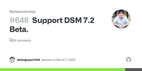 Support Dsm 72 Beta · Issue 648 · Fbelavenutoarpl · Github