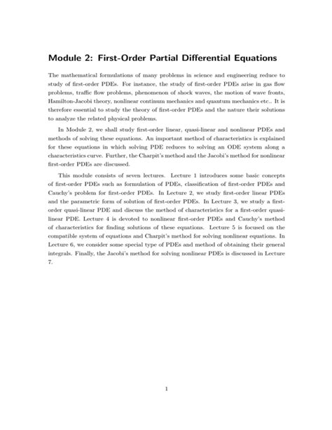 Module 2 First Order Partial Differential Equations