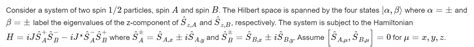 Solved Consider A System Of Two Spin Particles Spin A Chegg