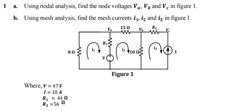 Solved Using Nodal Analysis Find The Node Voltages Va Vb And V In