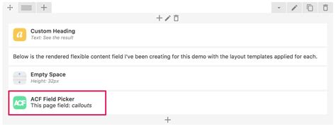 Acf Field Picker Add Flexible Content Wp Acf Vc Bridge