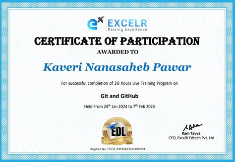 Kaveri Pawar On Linkedin Git Github Excelr