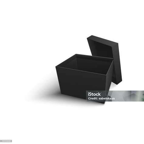 흰색 절연 블랙 오픈 현재 광장 상자 빈 이랑 벡터 일러스트 3차원 형태에 대한 스톡 벡터 아트 및 기타 이미지 3차원 형태 가리기 검은색 Istock