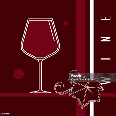 와인 잔과 포도 잎 라인 아이콘입니다 시음 메뉴 와인 리스트 레스토랑 와이너리 상점 개념에 대한 스톡 벡터 아트 및 기타 이미지