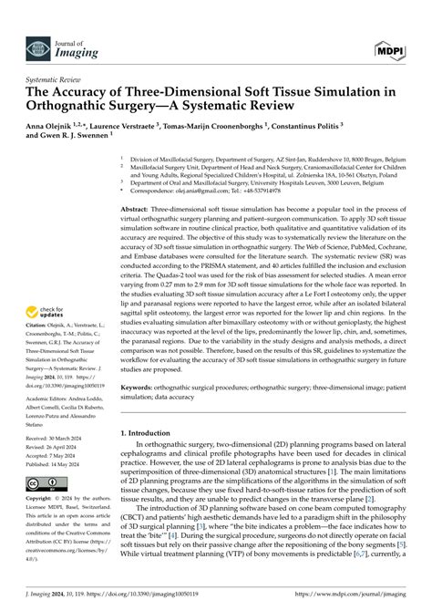Pdf The Accuracy Of Three Dimensional Soft Tissue Simulation In Orthognathic Surgery—a