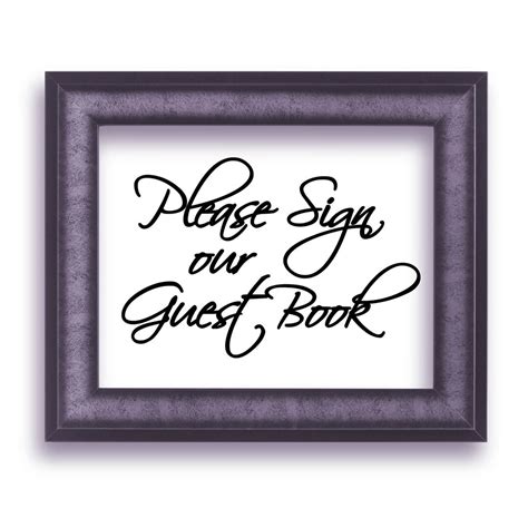 please sign our guestbook script wedding vinyl sticker decal 5 5h x 8w