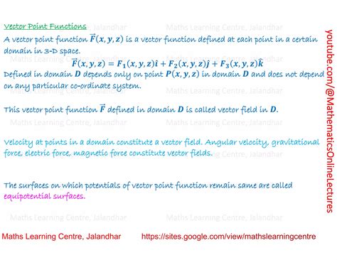 Advanced Mathematics Vector Calculusdifferential Calculuslecture 1pdf