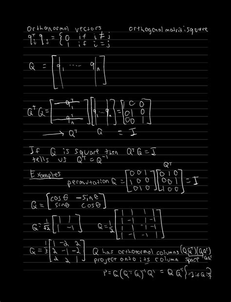 Orthogonal Matrices And Gran Schmidt Orthonormal Vectors Orthogonal