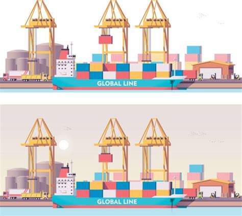 Best Container Terminal Illustrations Royalty Free Vector Graphics