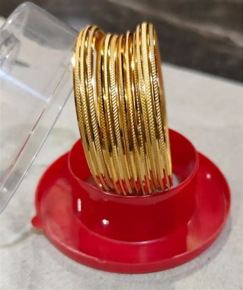 Casual Wear Plain Golden Brass Bangles Set Size 24inch At ₹ 55set In Mumbai