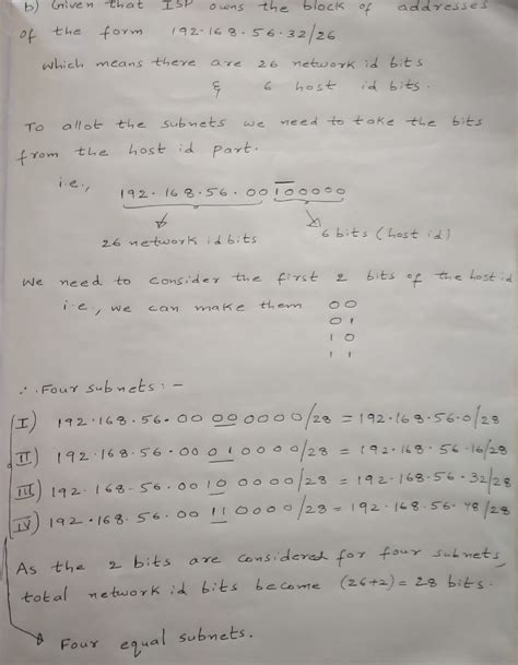 [solved] Consider A Subnet With Prefix 192 168 56 128 26 Give An Example Of Course Hero