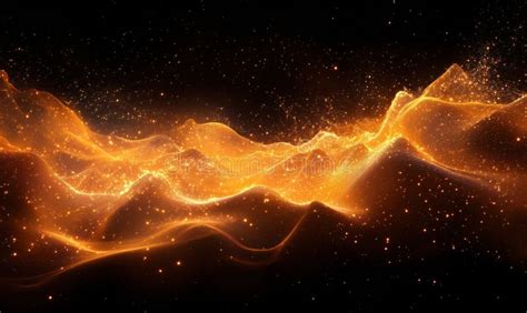Golden Wave Of Light Particles Creating A Mesmerizing Abstract Background Stock Image Image Of