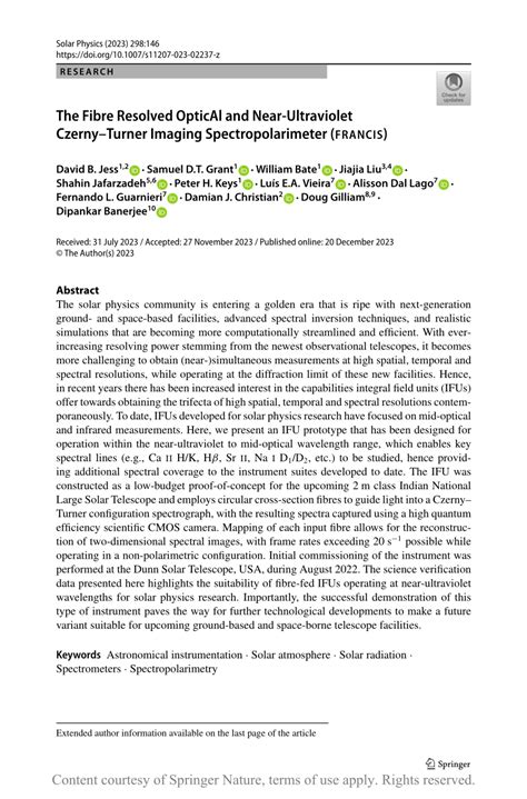 Pdf The Fibre Resolved Optical And Near Ultraviolet Czernyturner