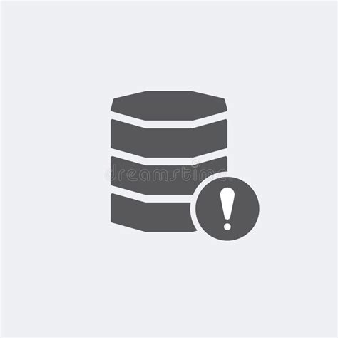 Database Icon With Exclamation Mark Database Icon And Alert Error Alarm Danger Symbol Stock