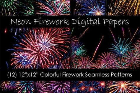 Neon Firework Seamless Patterns Graphic By Gjsart · Creative Fabrica