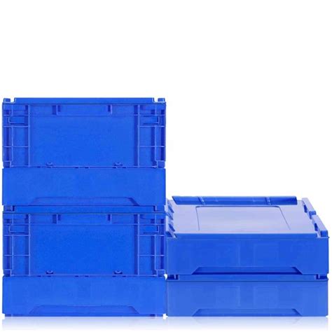Urbanx 35l Solid Wall Clever Crates Collapsible Storage Bins With Lids Folding Plastic