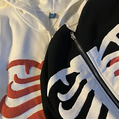 지퍼 업 Y2k 느슨한 해골 프린트 애니메이션 고스 그런지 후드 자켓 솔리드 컬러 레트로 셔츠 하라주쿠 한국 스타일 Girltop 후드 후드티 And 맨투맨