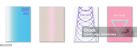 책 표지 세트 최소한의 레이아웃의 미래 개념 2d 프리젠 테이션의 동적 요소 파티 전단지 미니멀한 하프톤 패턴 기하학적 그래픽 템플릿입니다 트렌디 한 책 표지 0명에 대한