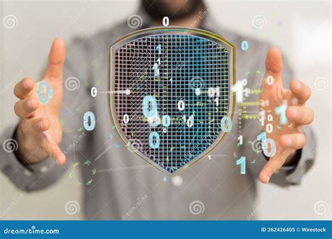 Closeup Of 3d Rendering Of Cybersecurity With Binary Codec Floating In