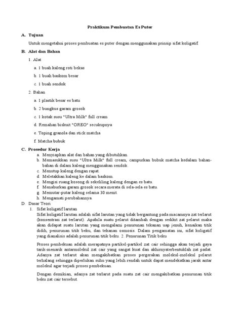 Praktikum Pembuatan Es Puter Pdf Memasak Makanan And Anggur