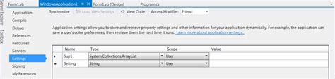 Vb Net My Settings Arraylist Is Not An Instance Of Object Stack Overflow