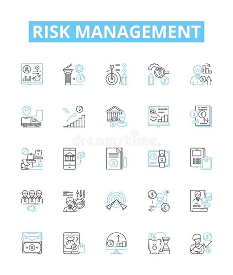 Risk Management Vector Line Icons Set Risk Management Assess Analyze Avoid Control