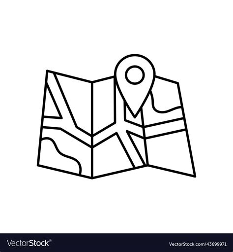 Maps Line Art Icon Design Template Royalty Free Vector Image